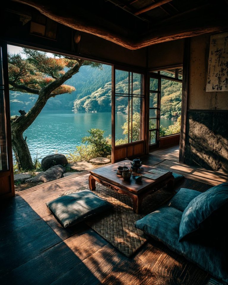 Traditional Japanese Houses with an Amazing Lake View