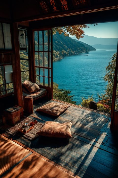 Traditional Japanese Houses with an Amazing Lake View