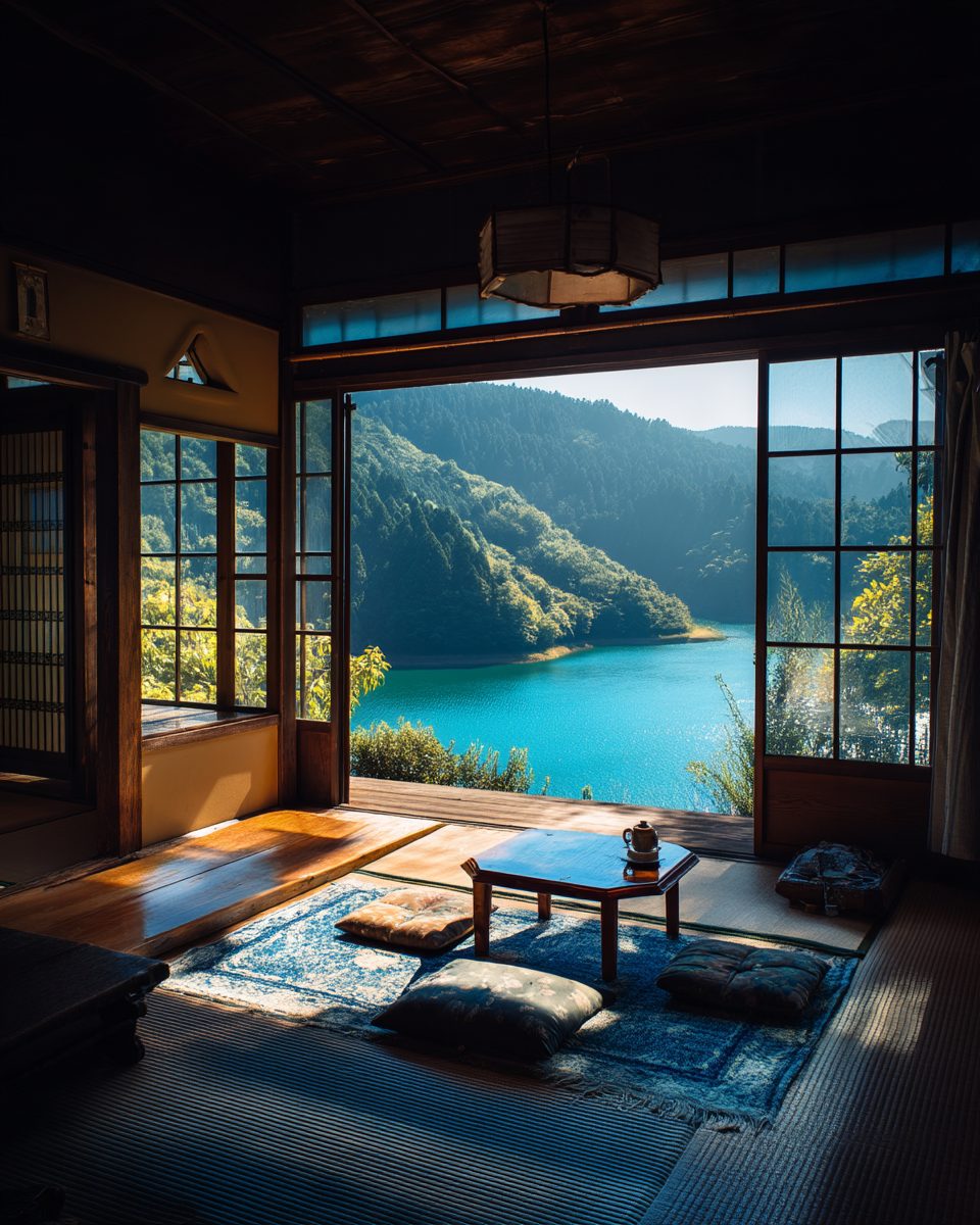 Traditional Japanese Houses with an Amazing Lake View
