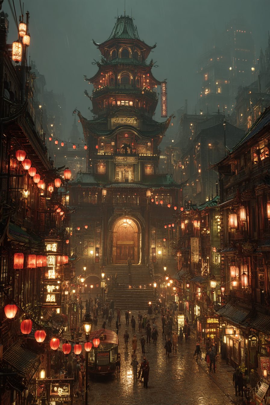Chinese Temples with a Touch of Steampunk Vibes