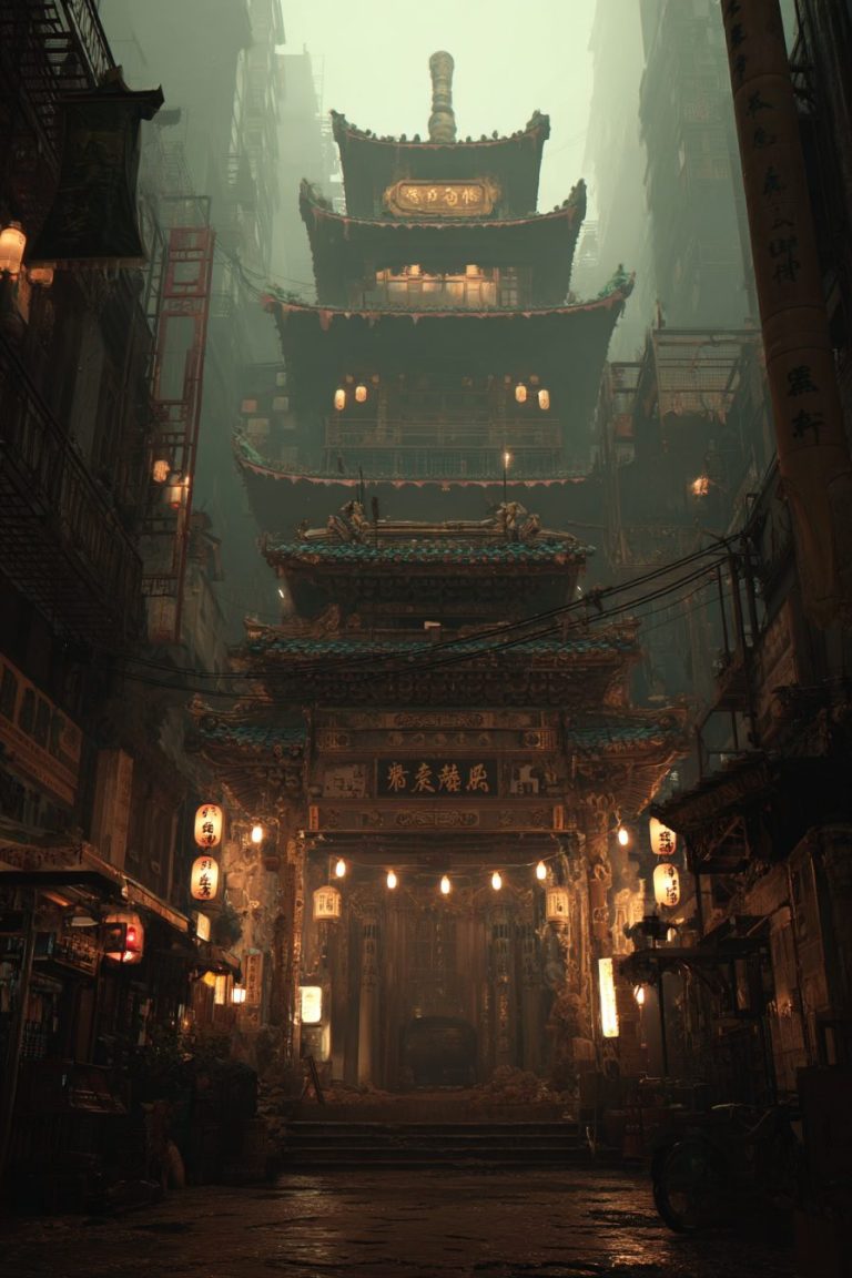 Chinese Temples with a Touch of Steampunk Vibes