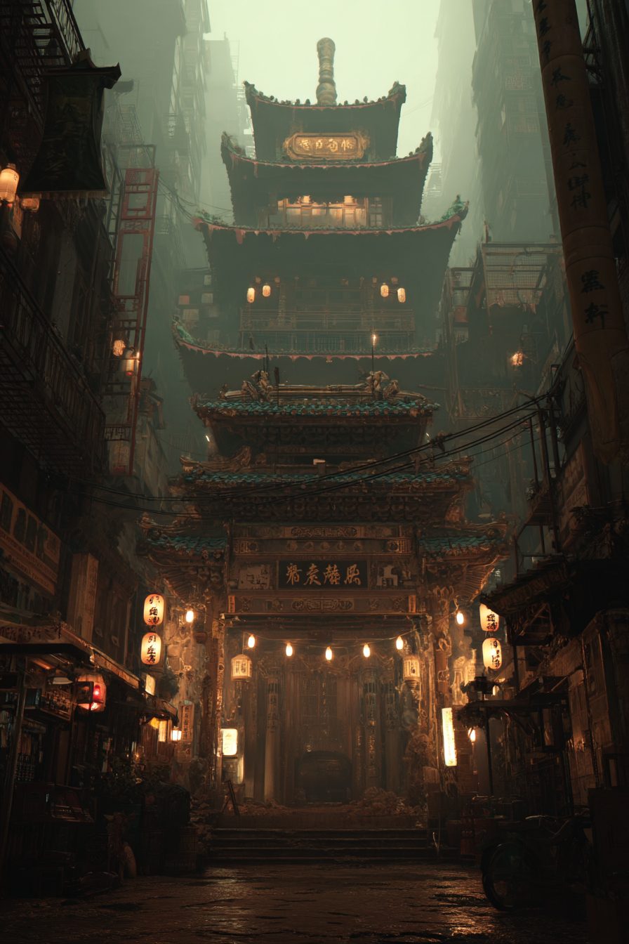 Chinese Temples with a Touch of Steampunk Vibes