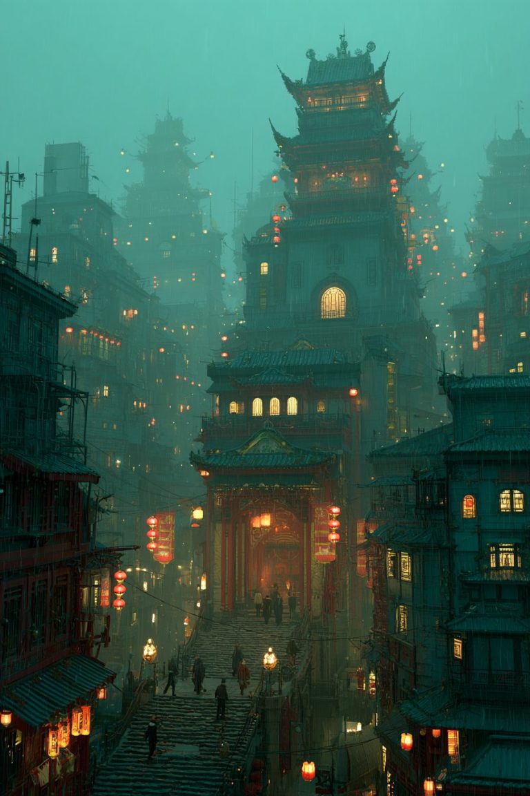 Chinese Temples with a Touch of Steampunk Vibes
