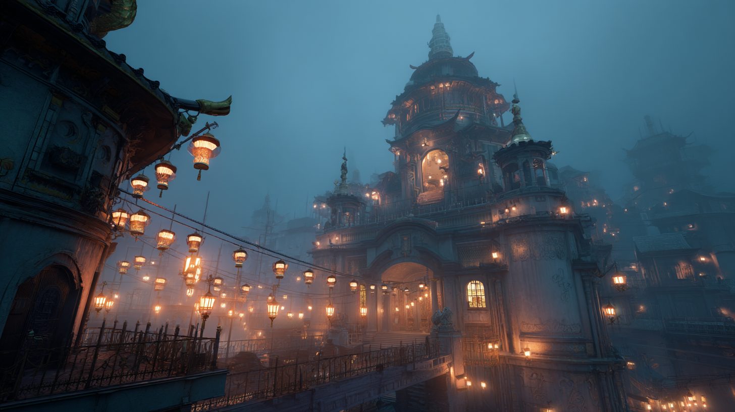 Chinese Temples with a Touch of Steampunk Vibes