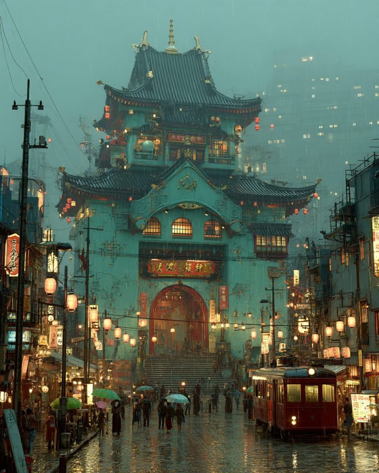 Chinese Temples with a Touch of Steampunk Vibes