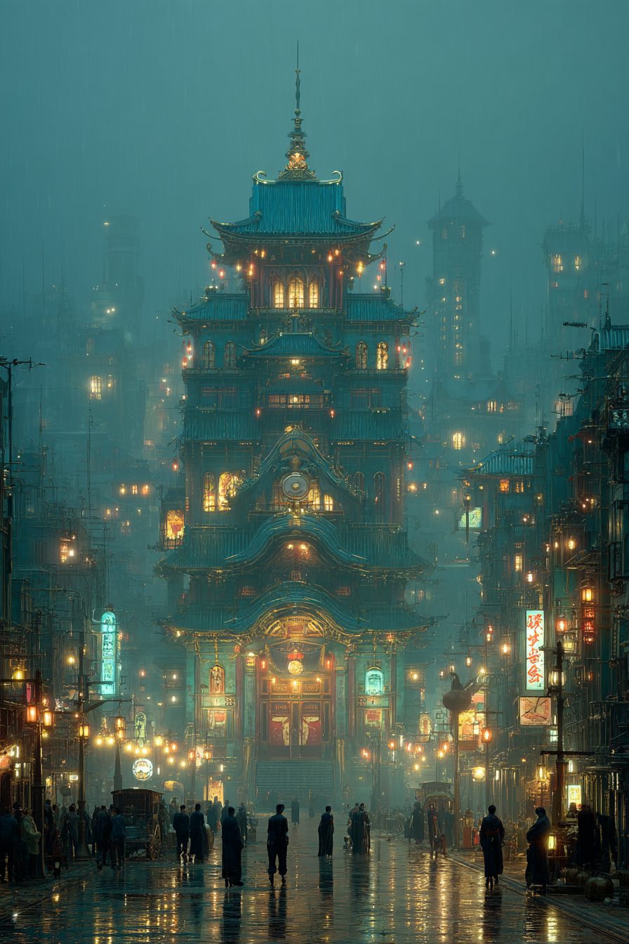 Chinese Temples with a Touch of Steampunk Vibes
