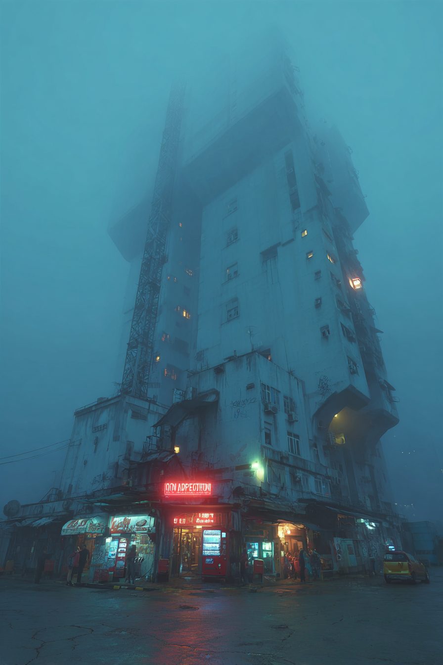 Cyberpunk Dystopian Commercial Buildings