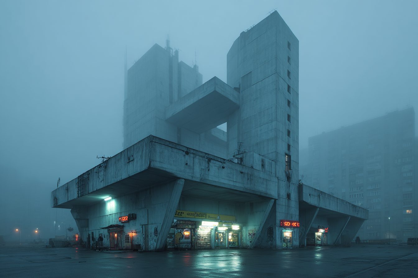 Cyberpunk Dystopian Commercial Buildings