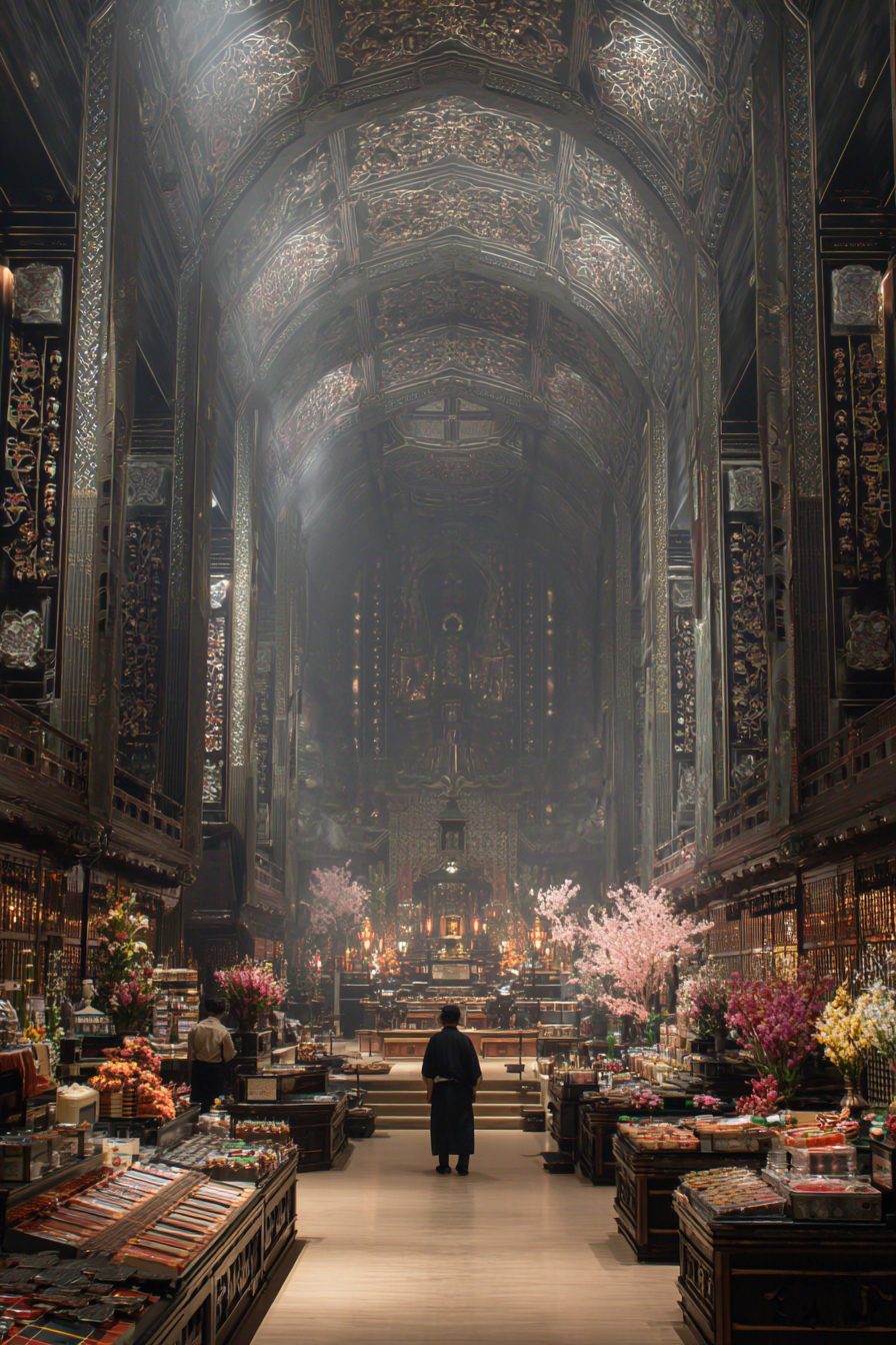Gothic Japanese-Style Mall Interior