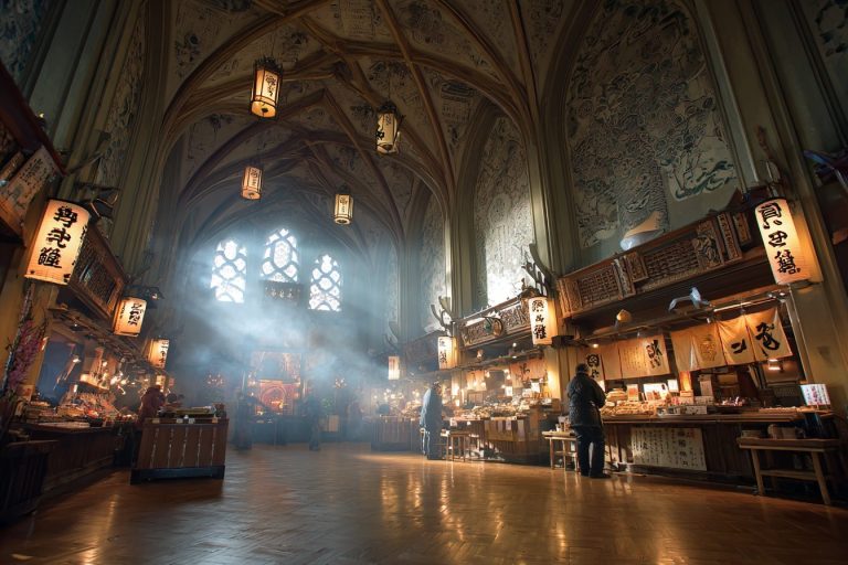 Gothic Japanese-Style Mall Interior