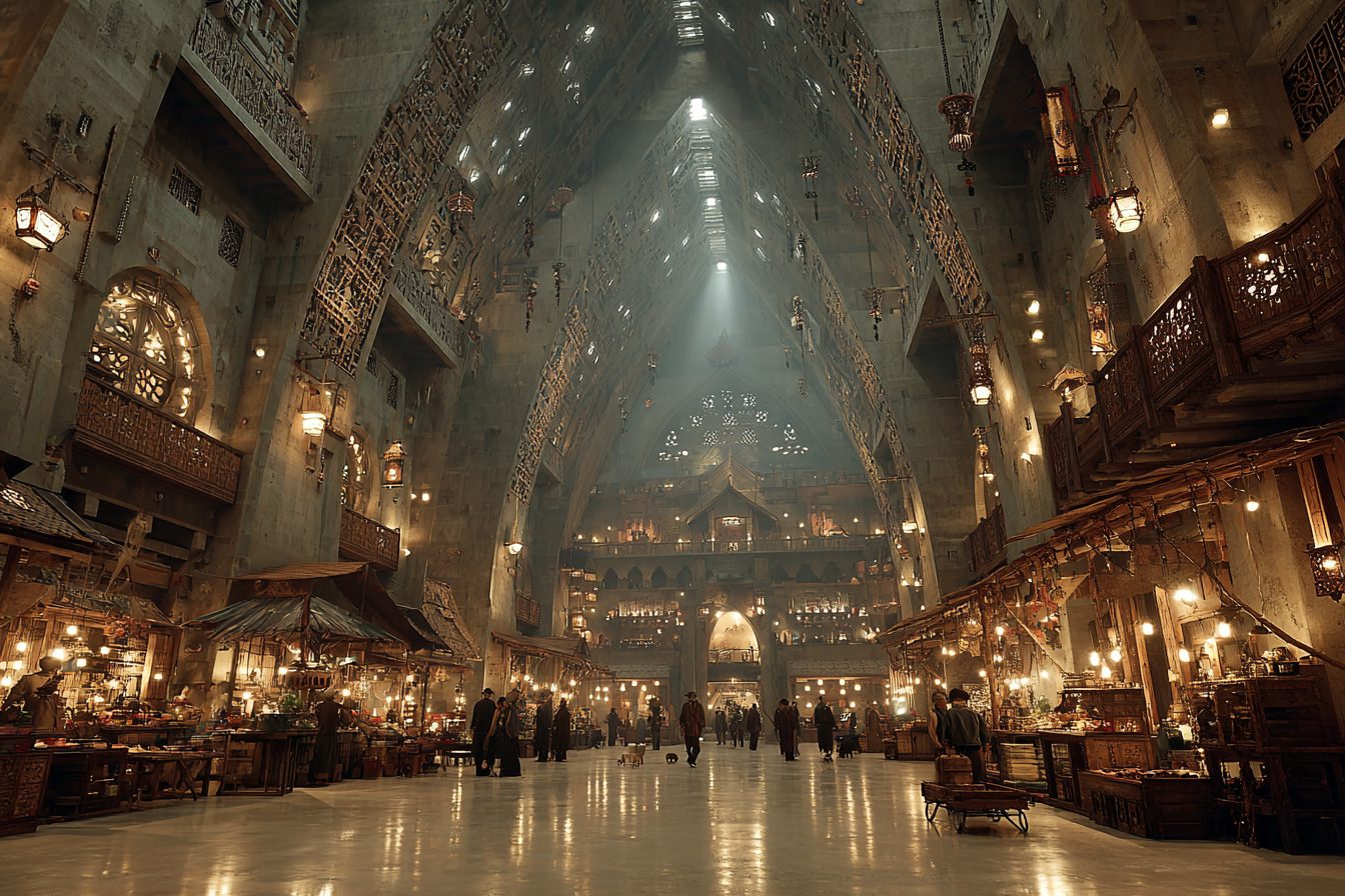 Gothic Japanese-Style Mall Interior