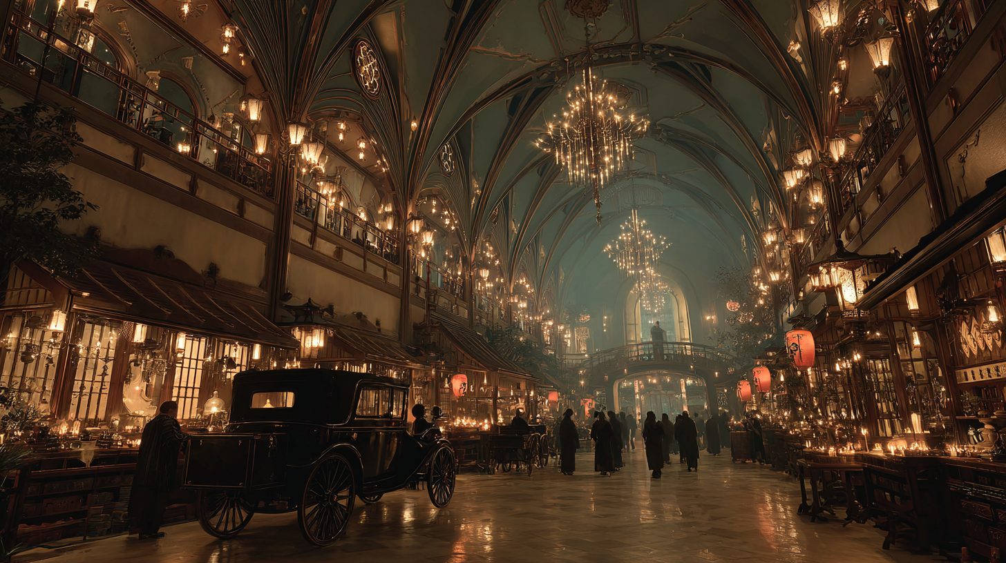 Gothic Japanese-Style Mall Interior
