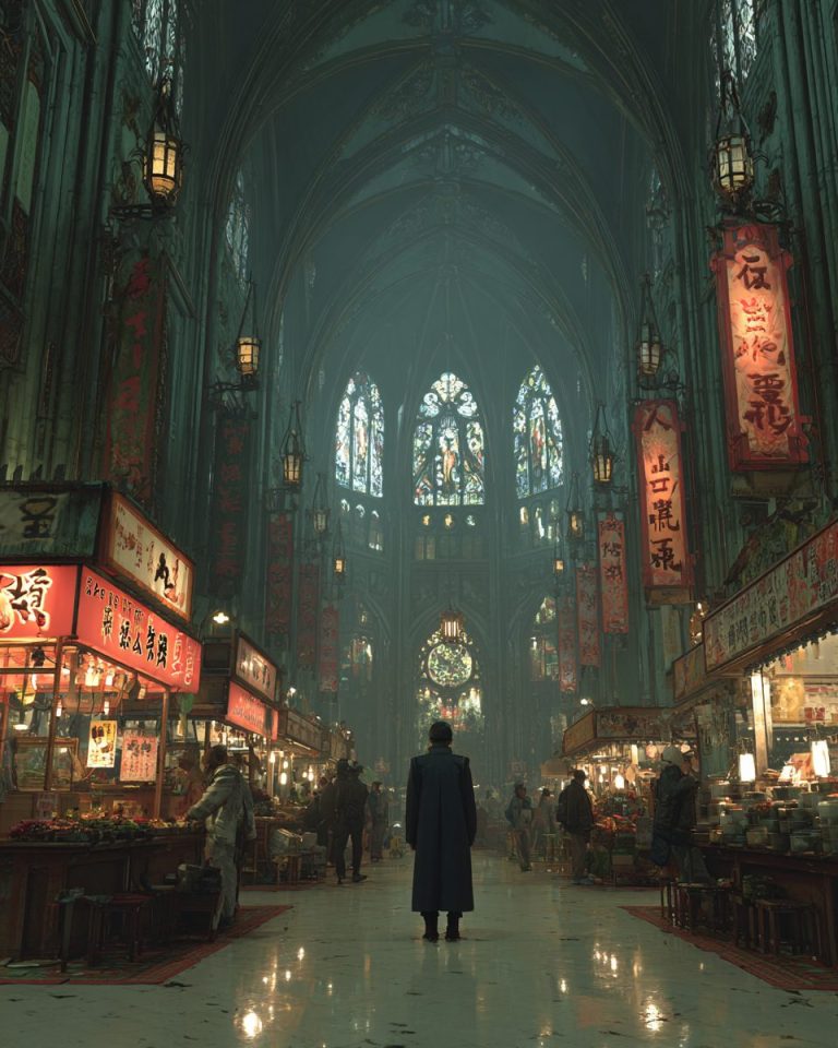 Gothic Japanese-Style Mall Interior
