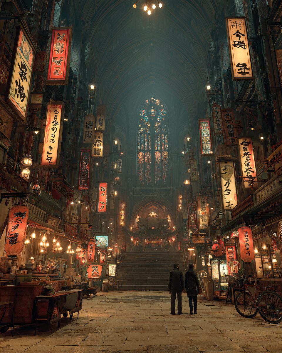 Gothic Japanese-Style Mall Interior