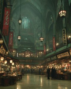 Gothic Japanese-Style Mall Interior