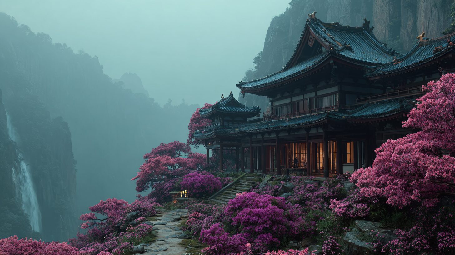 Japanese Temples surrounded by Majestic Nature