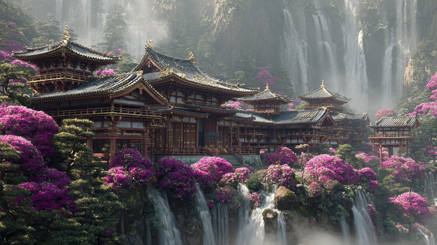 Japanese Temples surrounded by Majestic Nature