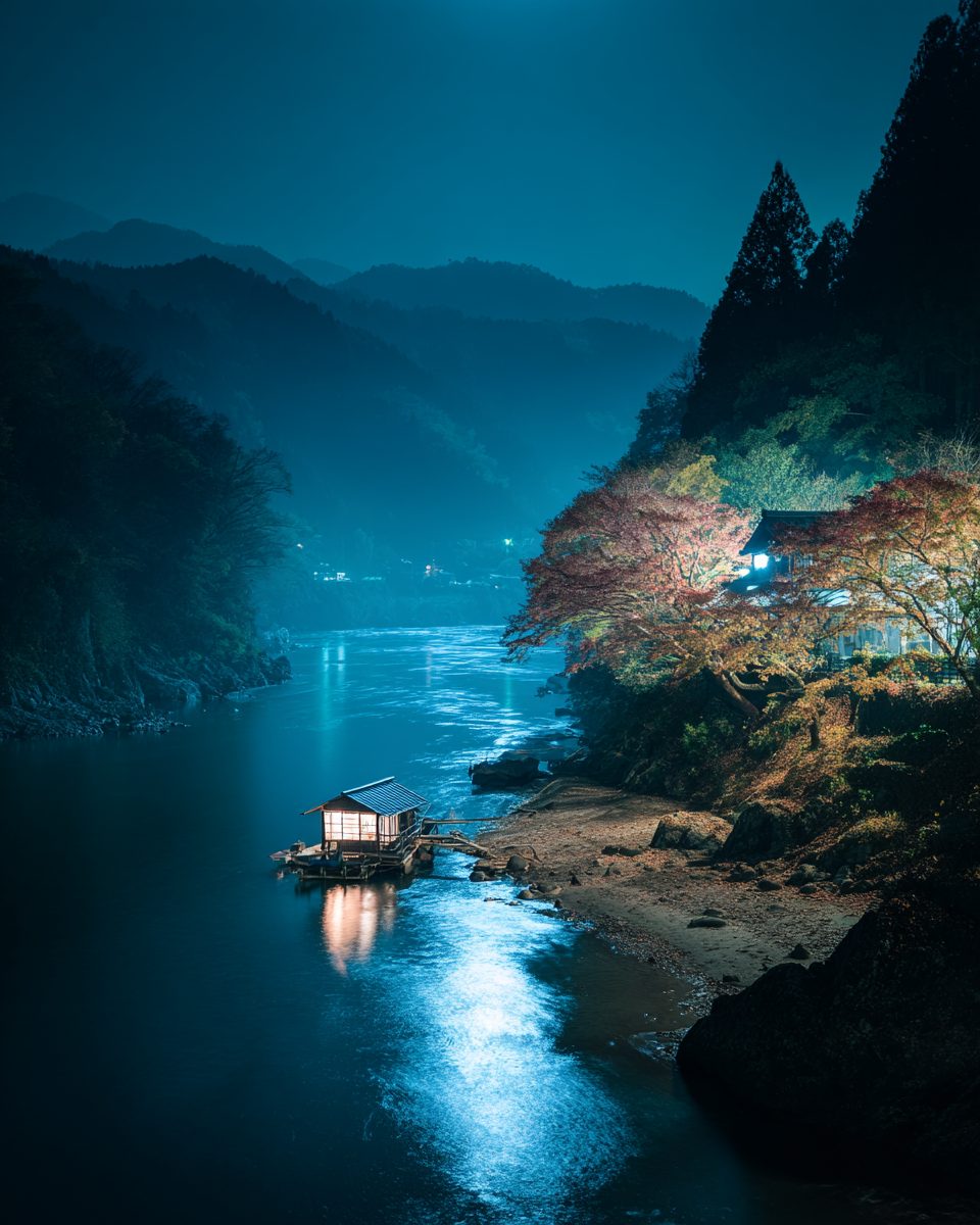 Small Japanese-Style River Houses