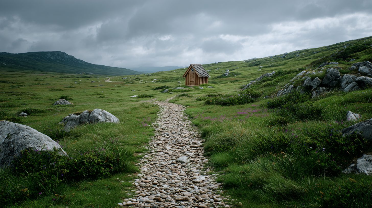 The Rocky Pathway of a Rustic House