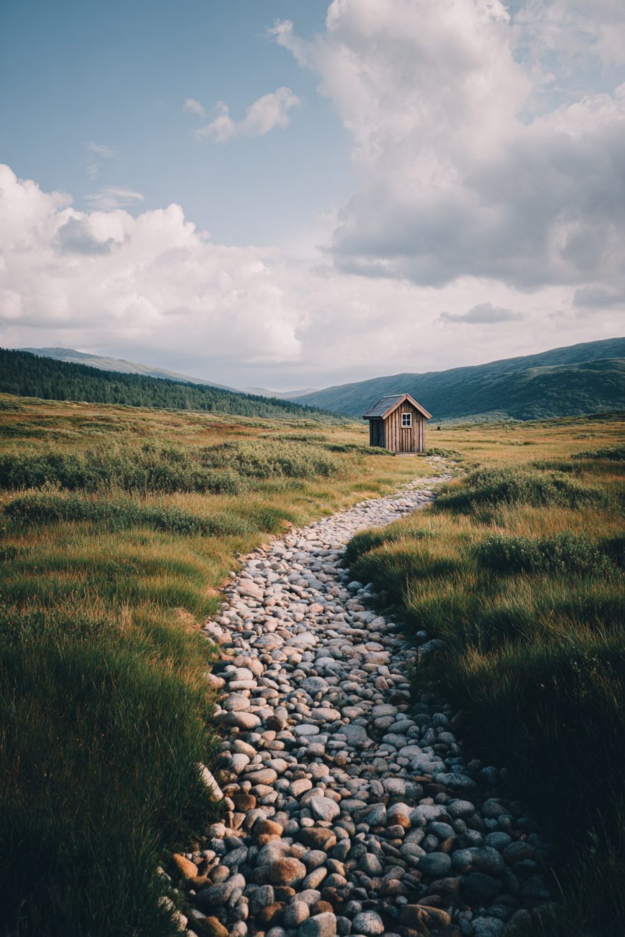 The Rocky Pathway of a Rustic House