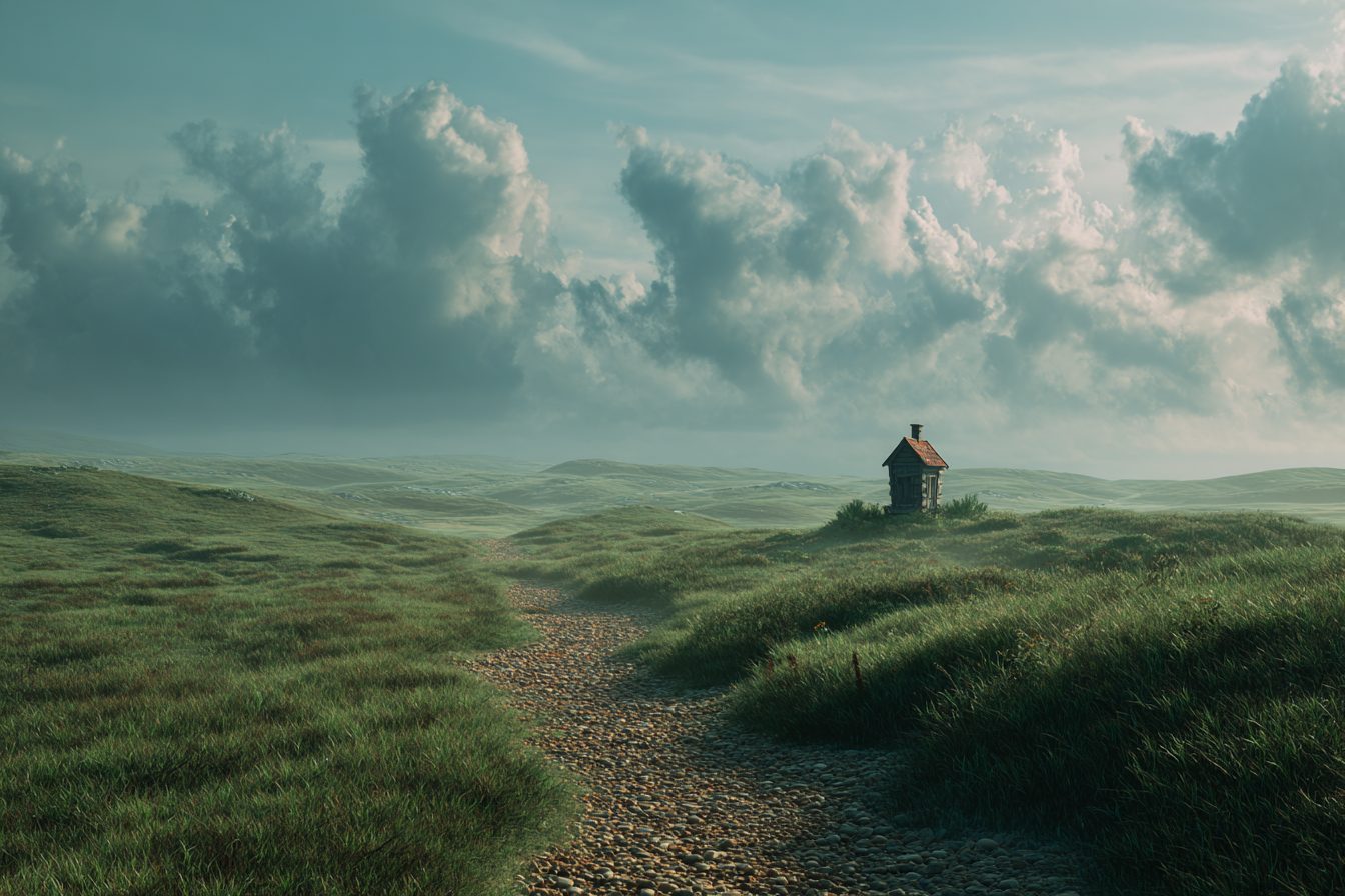 The Rocky Pathway of a Rustic House