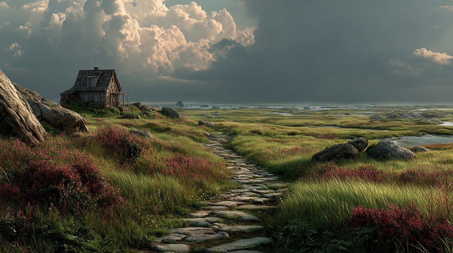 The Rocky Pathway of a Rustic House