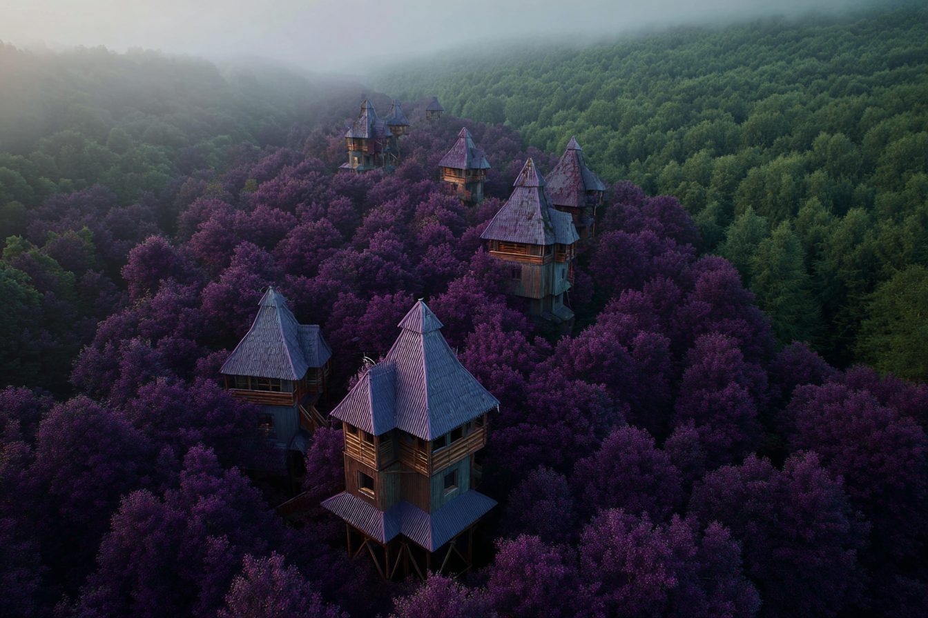Wooden Buildings Surrounded by Nature