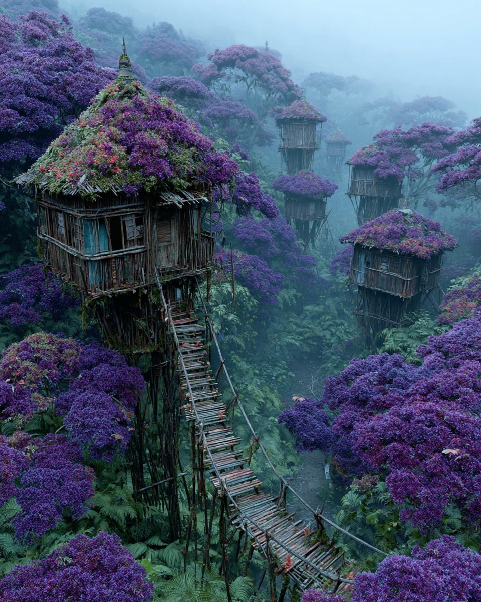 Wooden Buildings Surrounded by Nature