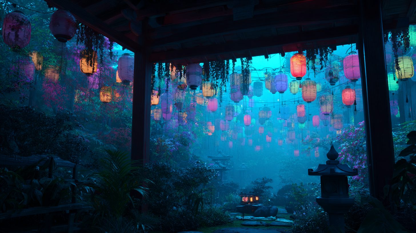 Colorful Neon Lanterns – Cyberpunk Vibes
