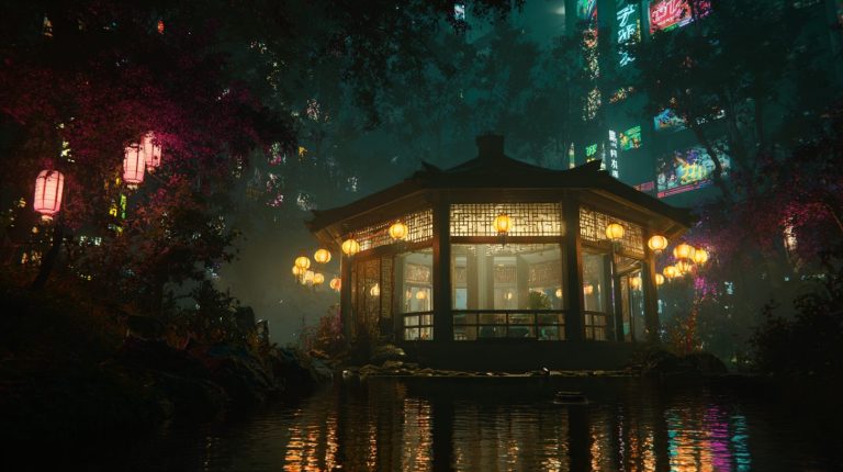 Colorful Neon Lanterns – Cyberpunk Vibes