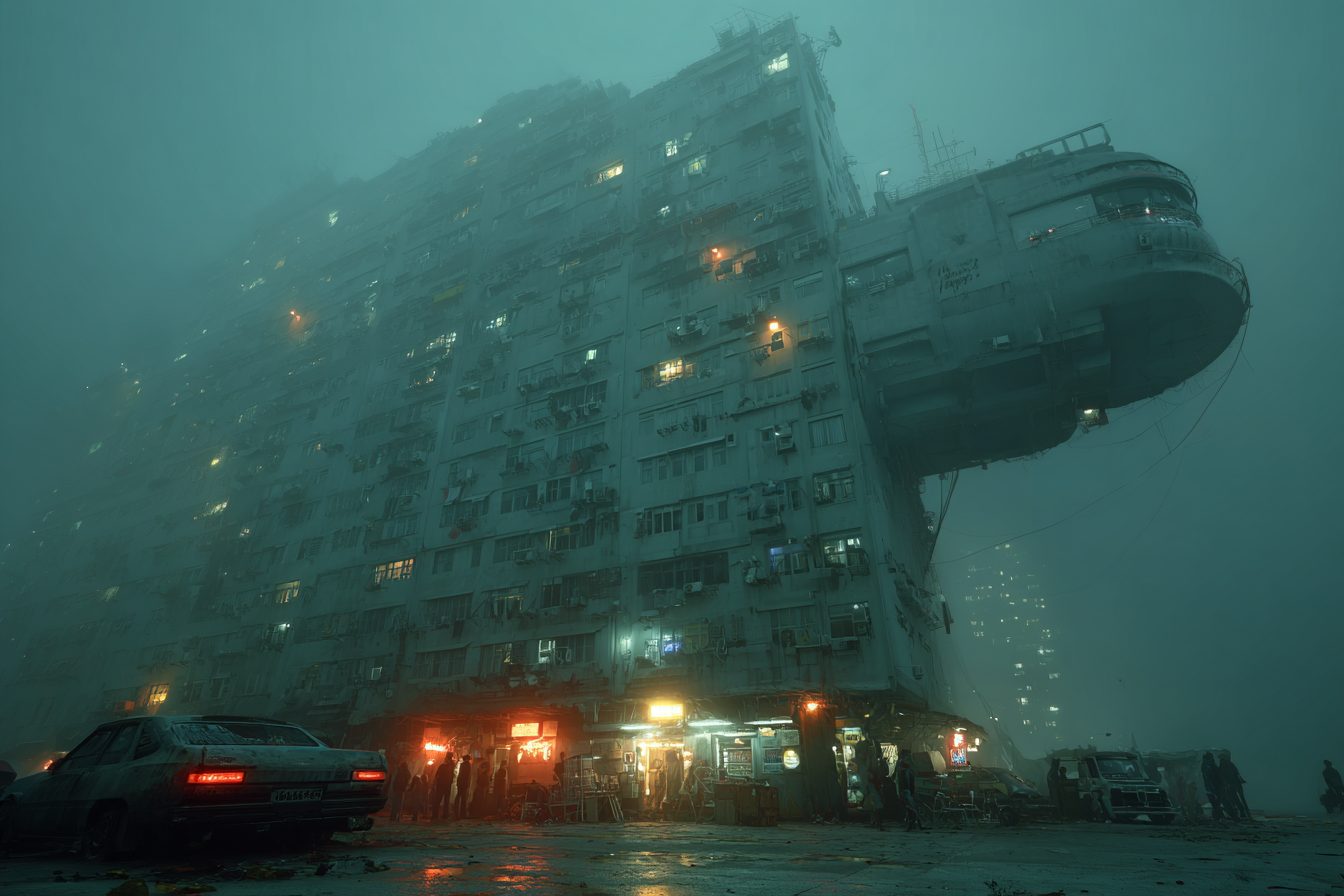 Cyberpunk Dystopian Commercial Buildings