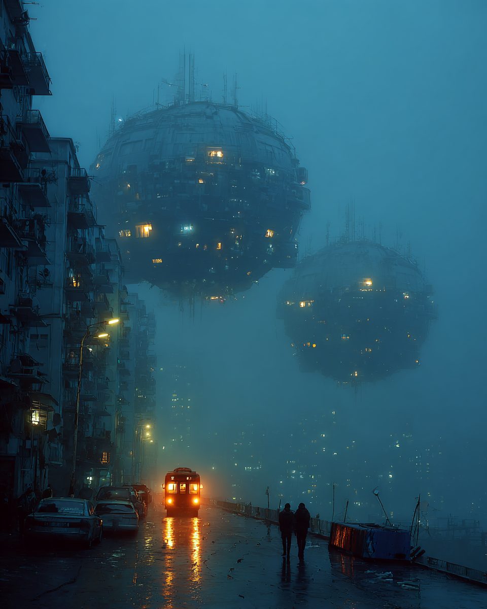 Futuristic Floating Spherical Apartment Buildings