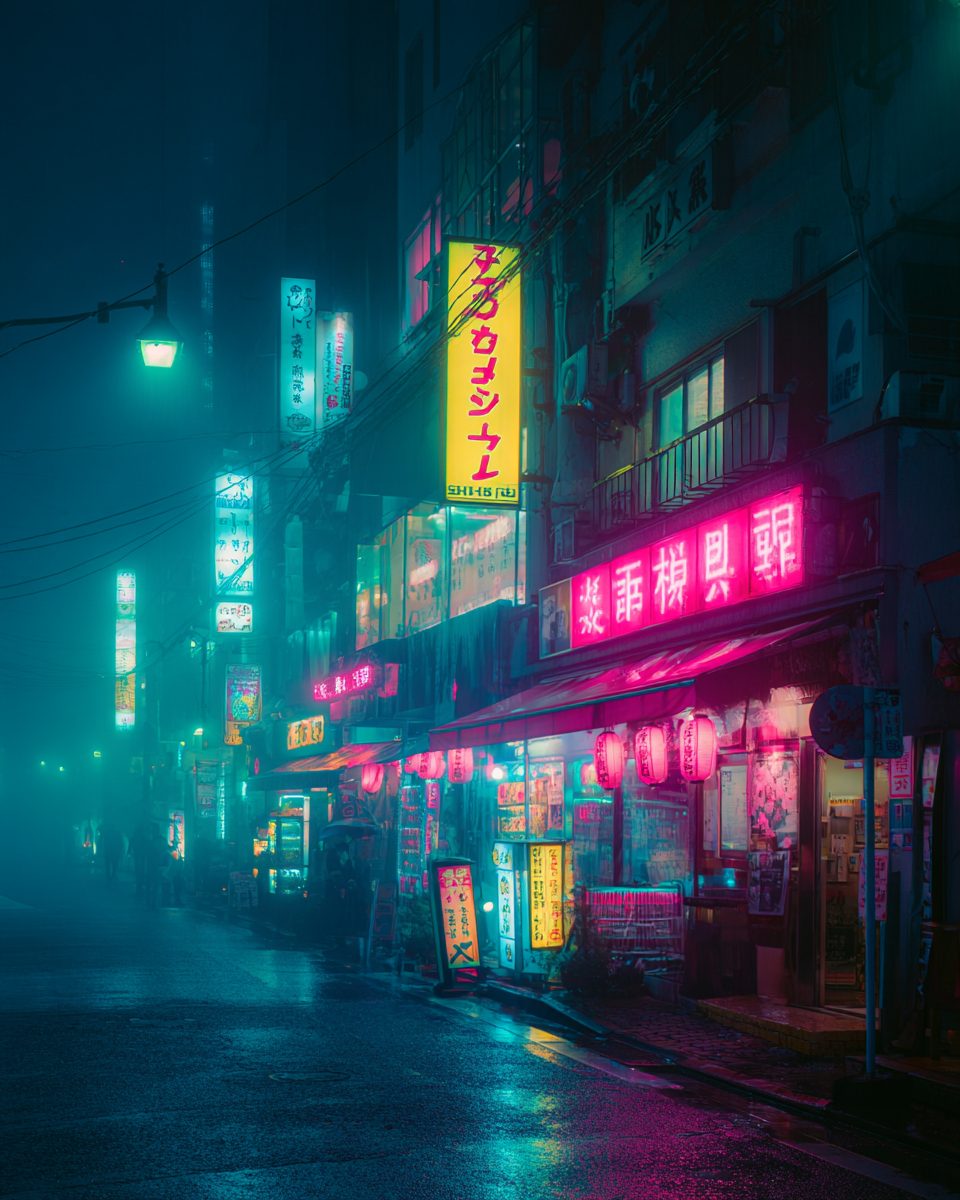 Neon Streets of Japan with Retro Vibes