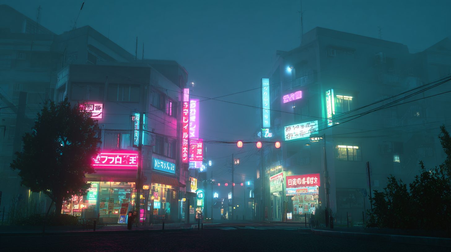 Neon Streets of Japan with Retro Vibes