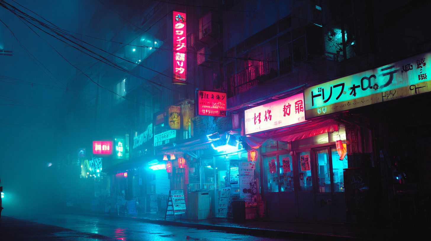 Neon Streets of Japan with Retro Vibes