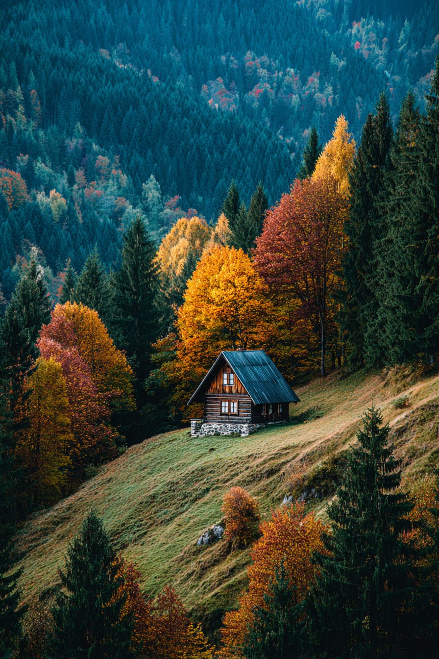 Rustic Homes Surrounded by a Vast Forest