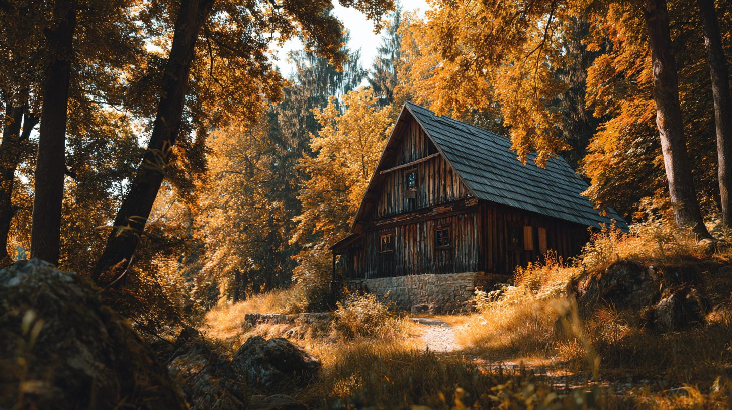 Rustic Homes Surrounded by a Vast Forest